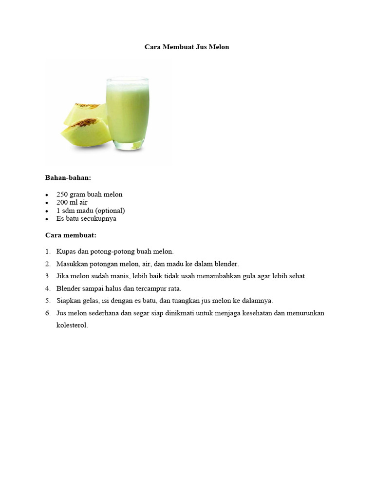 Cara Membuat Jus Melon | PDF