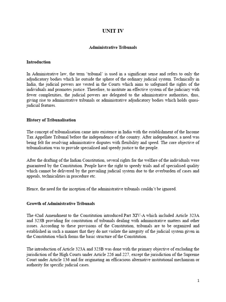 Unit IV Constitution II | PDF | Tribunal | Jurisdiction