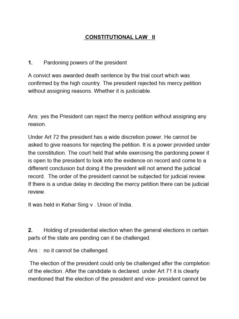 Problem With Answers Constitution Law II | PDF | Government ...