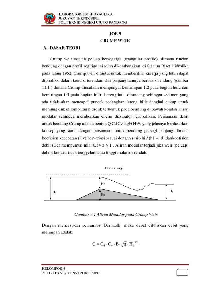 Optimasi Crump Weir dan Analisis Regresi | PDF