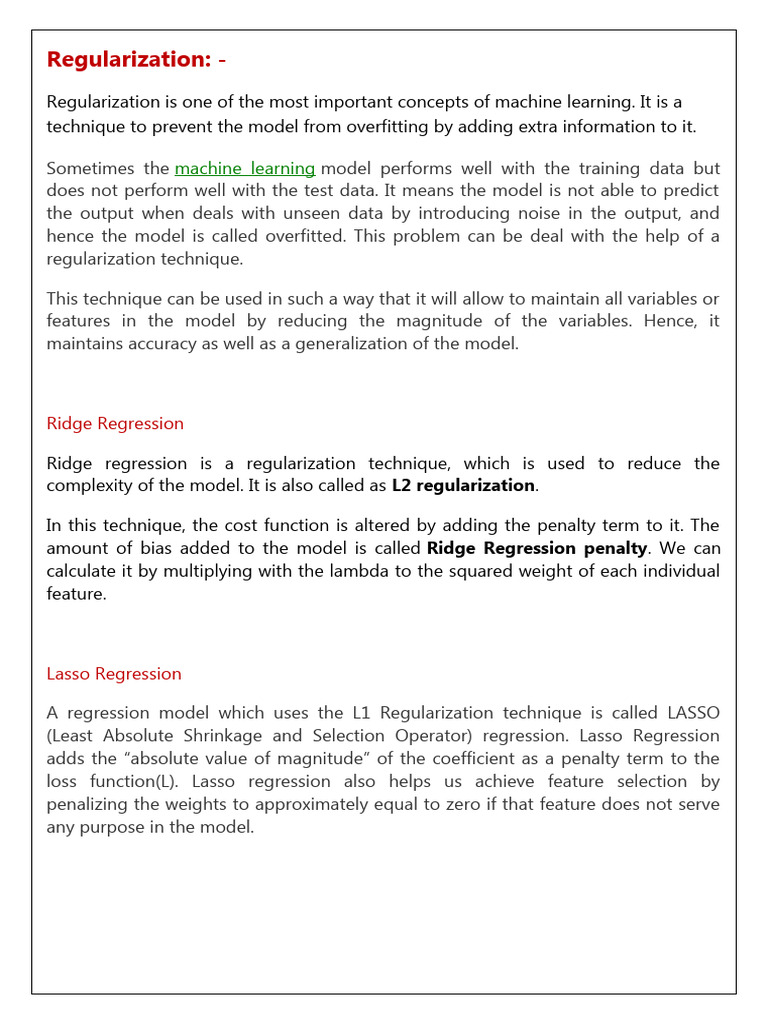 Regularization | PDF | Deep Learning | Artificial Neural Network