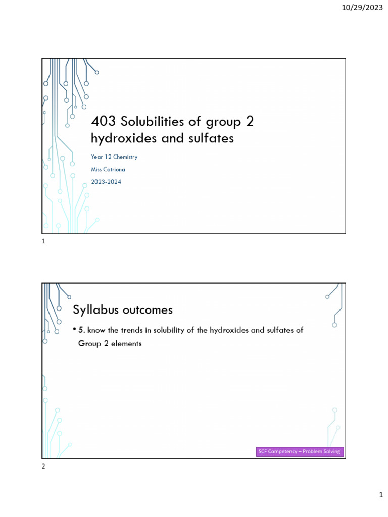 403 Solubilities of Group 2 Hydroxides and Sulfates | Download Free PDF ...