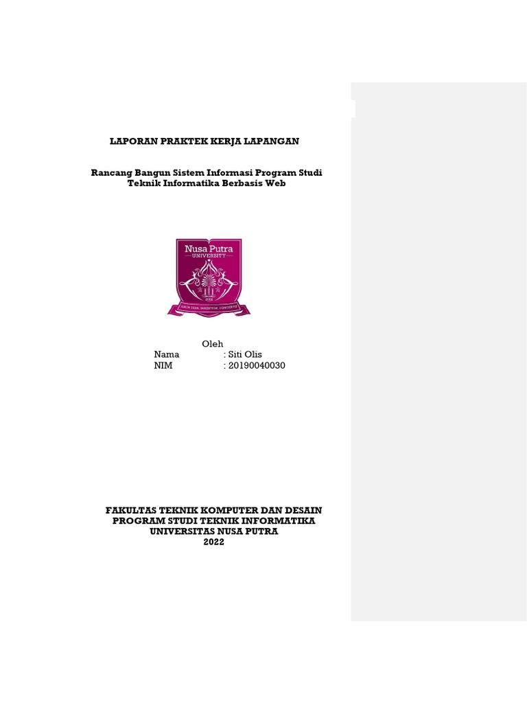 Contoh Laporan PKL Teknik Informatika | PDF | Bisnis | Seni