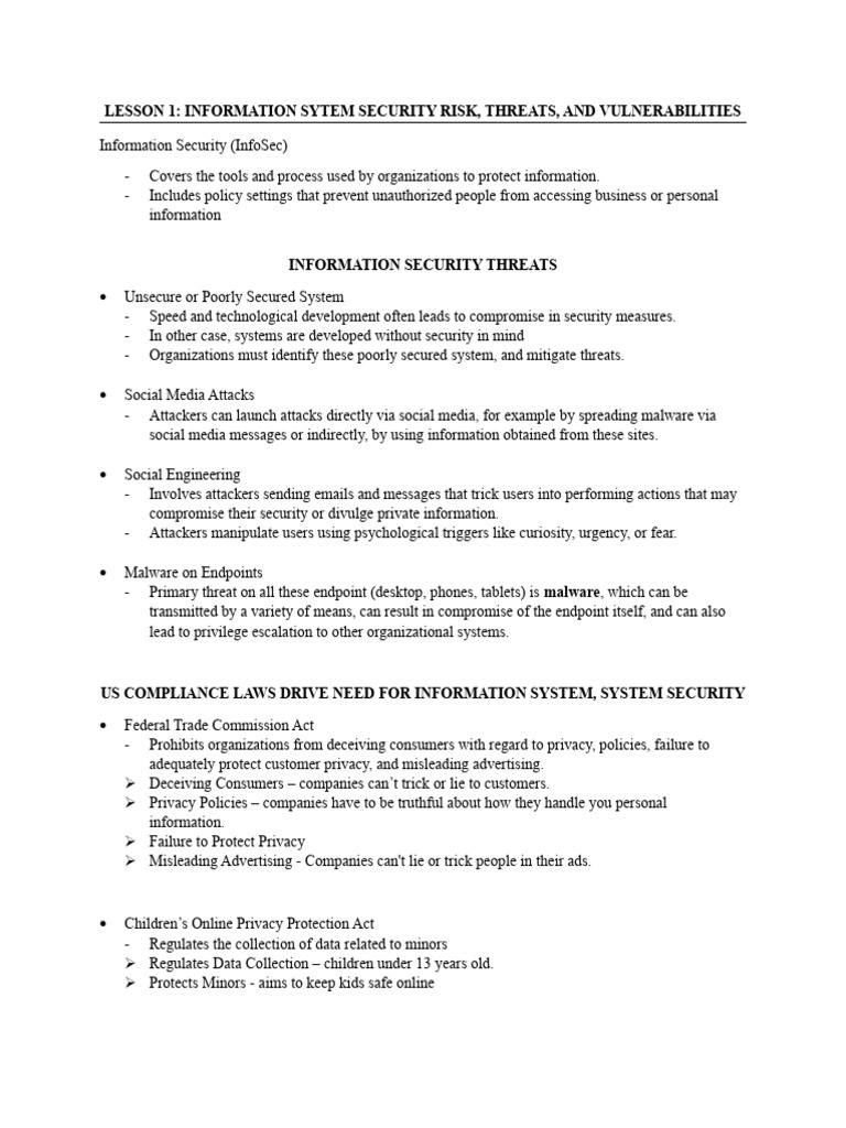 L1 - Security Threats, Risk and Vulenrabilities | Download Free PDF | Computer Security | Security