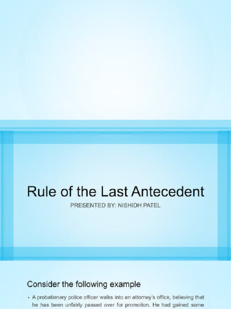 Rule of Last Antecedent | PDF