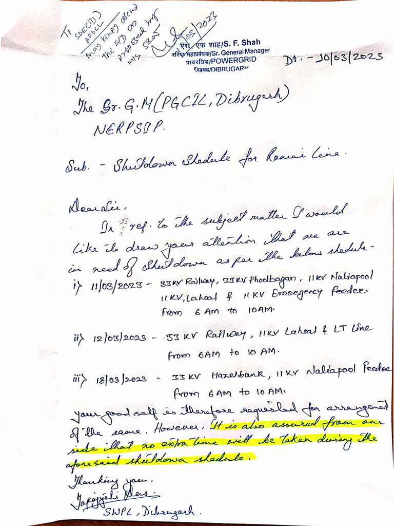 Shutdown Letter | PDF