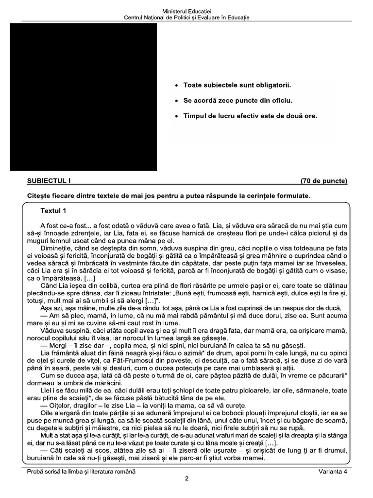 Test Romana | PDF