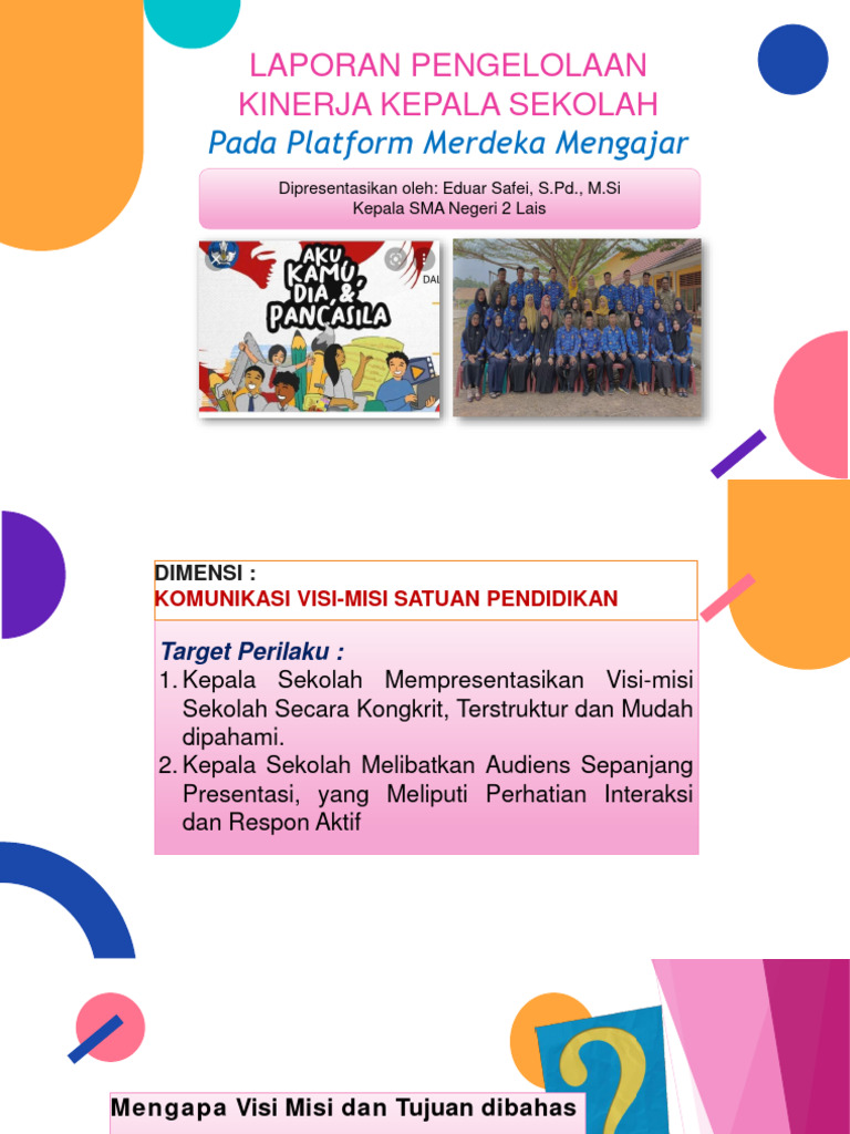 Presentasi Visi-Misi Dan Tujuan Pink | PDF