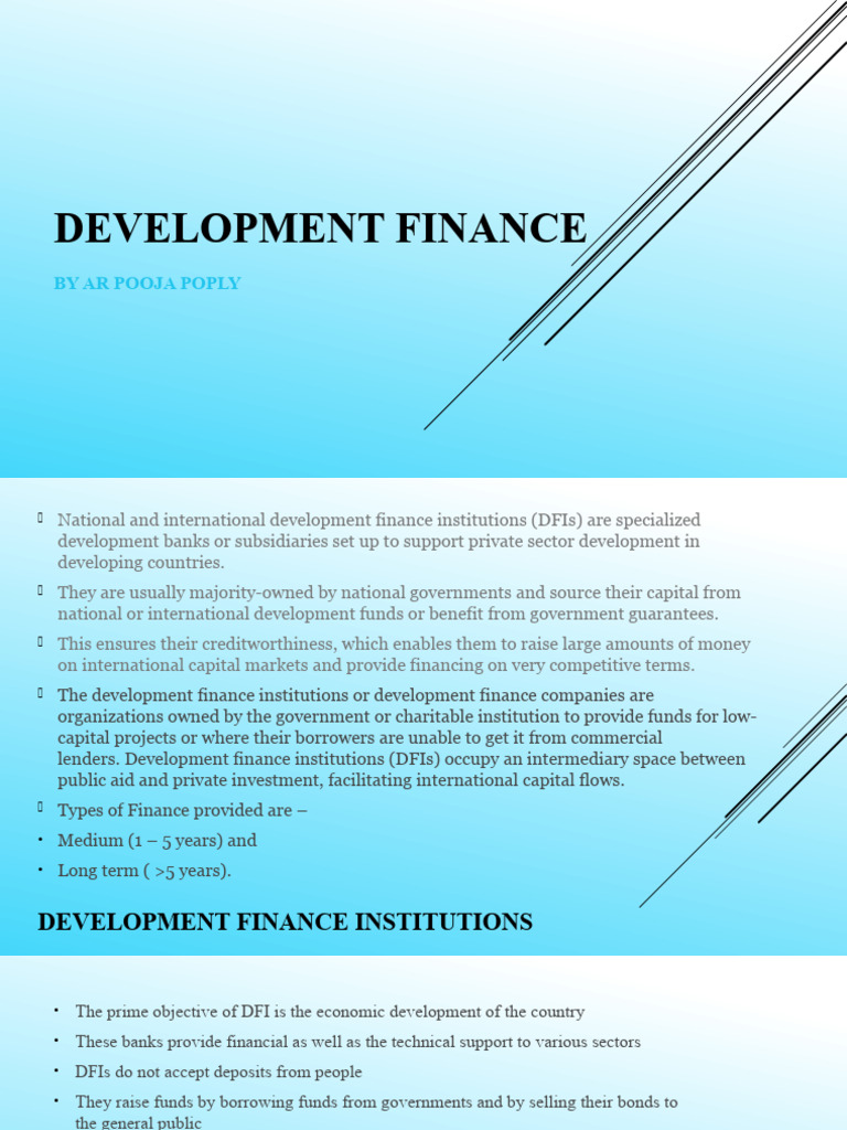 DEVELOPMENT FINANCE Introduction | PDF | Loans | Financial Capital