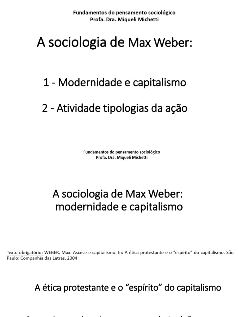 Weber - Modernidade e Capitalismo | PDF | Max Weber | Sociologia