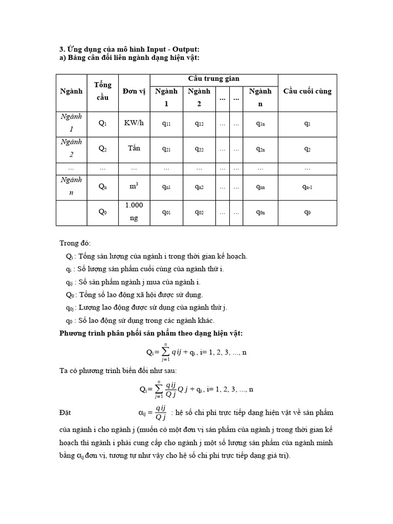 NG D NG C A Mô Hình Input Output | PDF