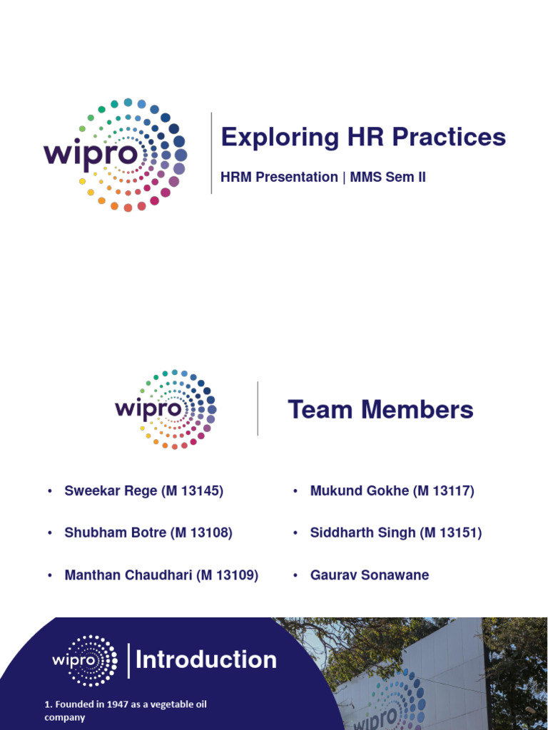 Exploring HR Practices at Wipro - HRM PDF | PDF | Human Resource Management | Human Resources