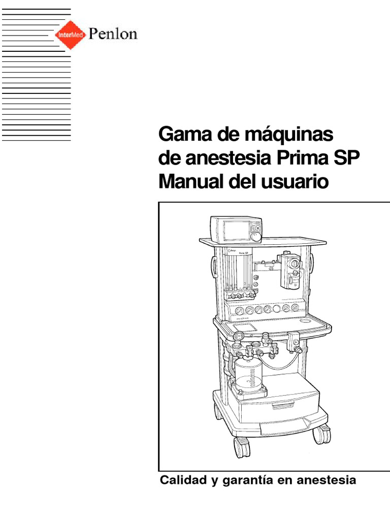 Manual de Usuario - Maquina Anestesia Penlon SP | PDF | Anestesia ...