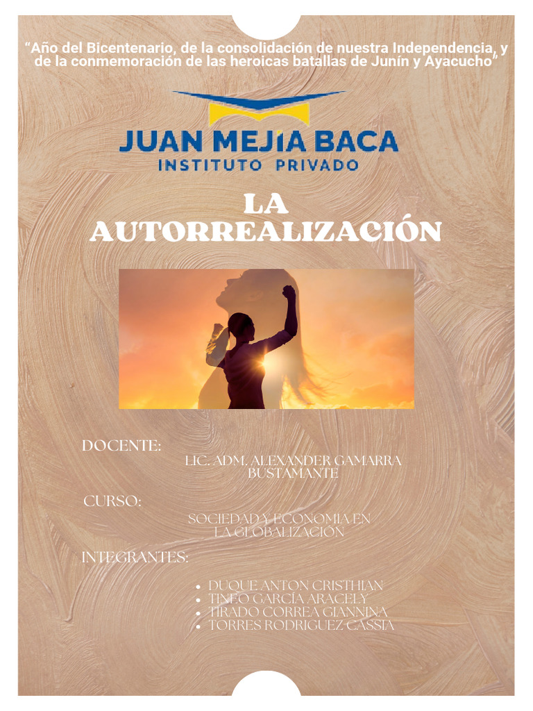 La Autorrealización | PDF | Desarrollo personal | Sicología