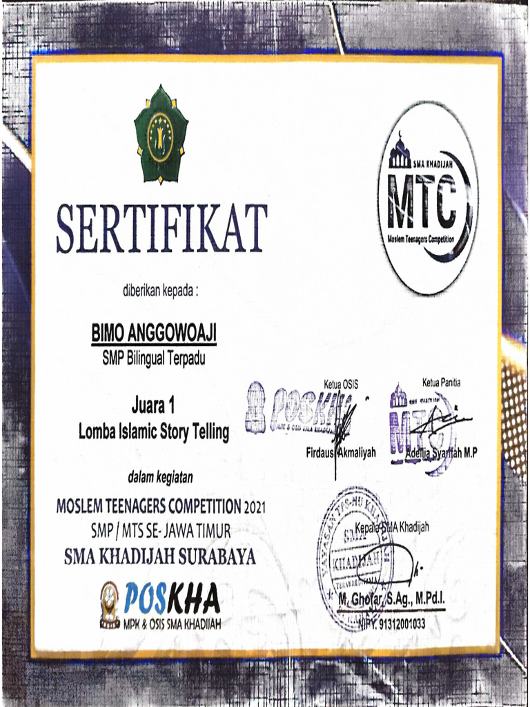 story telling sma khadijah jatim bimo anggowoaji | PDF