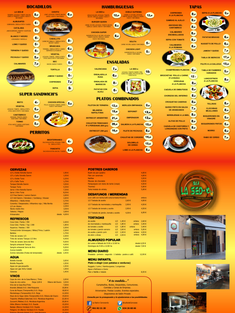 Carta La Sed-E | PDF | ensalada | Alimentos