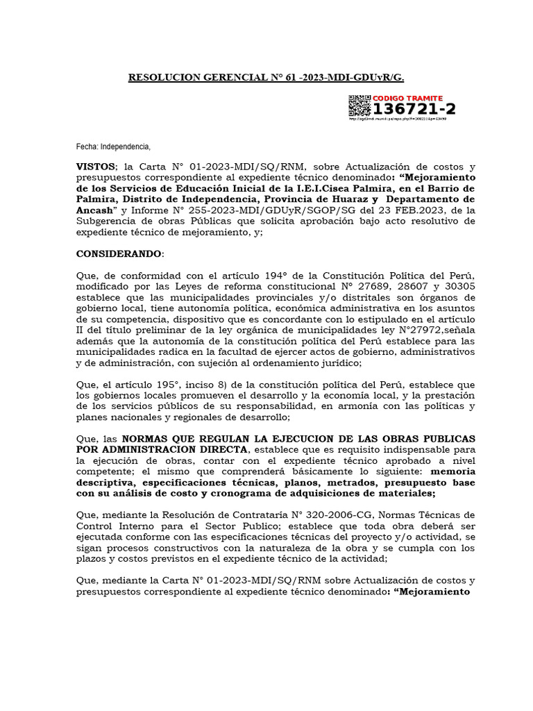 Resolucion Cisea Palmira | PDF | Presupuesto | Gobierno local