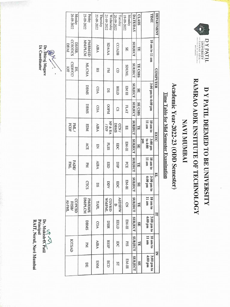 SE-TE - MSE-TimeTable | PDF