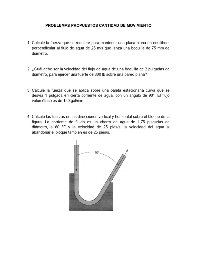 Prob Prop Cantidad de Movimiento | PDF | Presión | Ingeniería mecánica