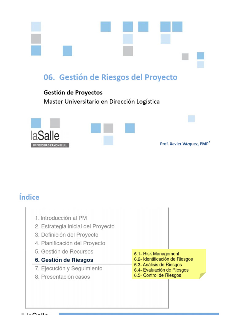 MUDL-GP06 Riesgos | PDF | Gestión de proyectos | Riesgo