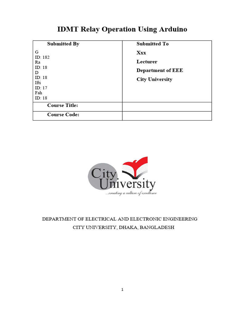 IDMT Relay Operation Using Arduino | PDF | Relay | Manufactured Goods