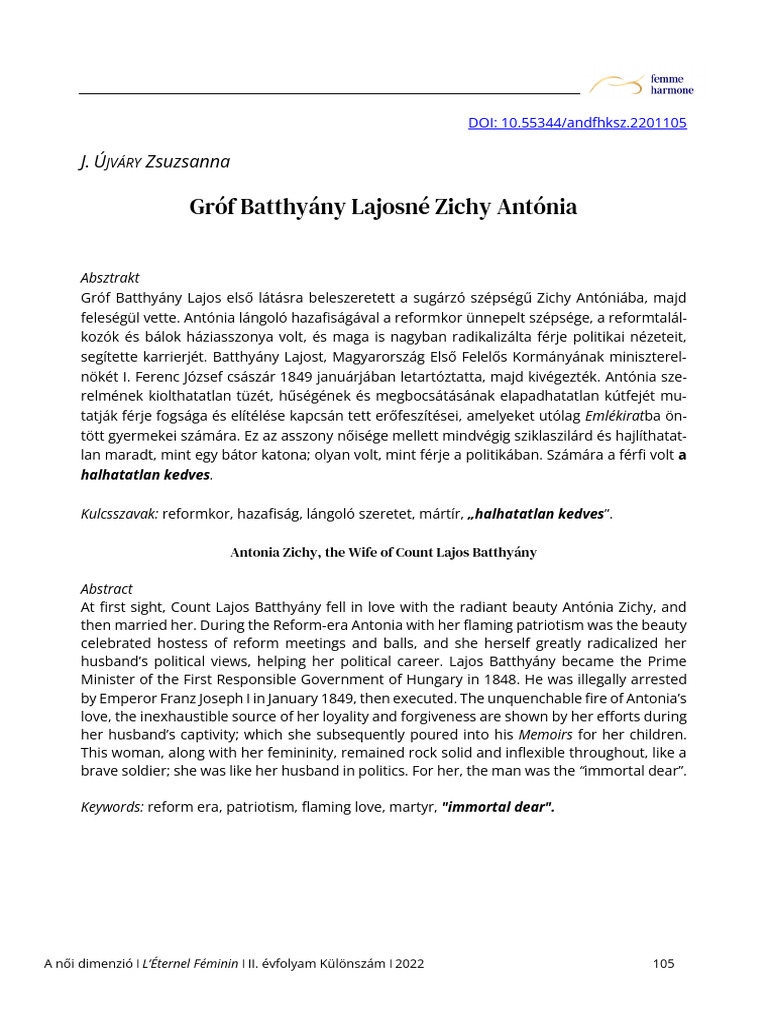 Ujváry Zsuzsanna - Zichy Antónia | PDF