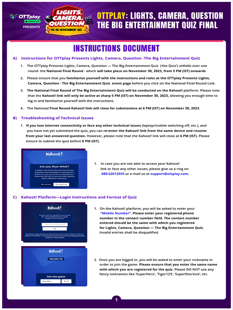 Quiz Instructions Document | PDF | Computing | Software