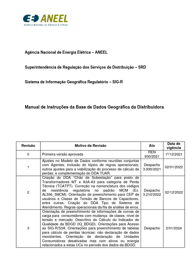 Manual de Instruções Da BDGD | PDF | Informação | Rede de computadores