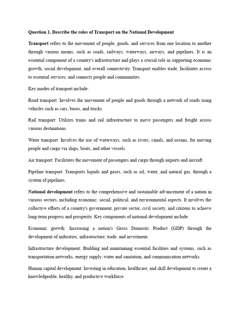 Integrated Transport System Assignment | PDF | Transport | Infrastructure