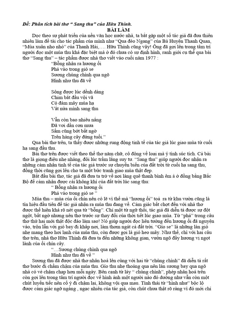 Phan tich bai tho Sang thu | PDF