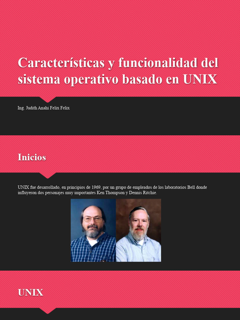 Características y Funcionalidad Del Sistema Operativo UNIX | PDF | Unix | Sistema operativo