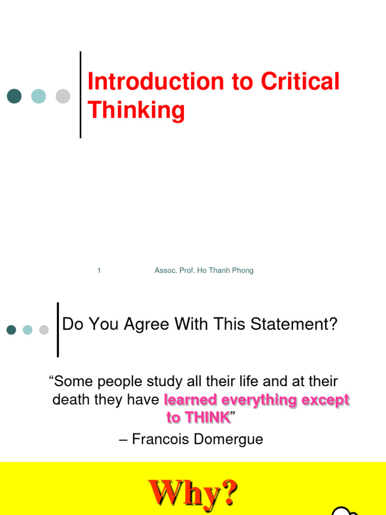 Chapter 05 - Critical Thinking Part 1 | PDF | Critical Thinking | Thought