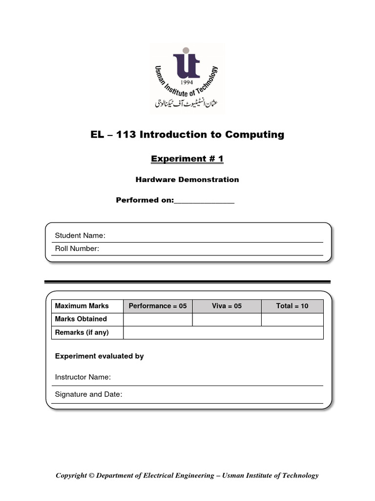 Lab 1 | PDF | Random Access Memory | Cpu Cache