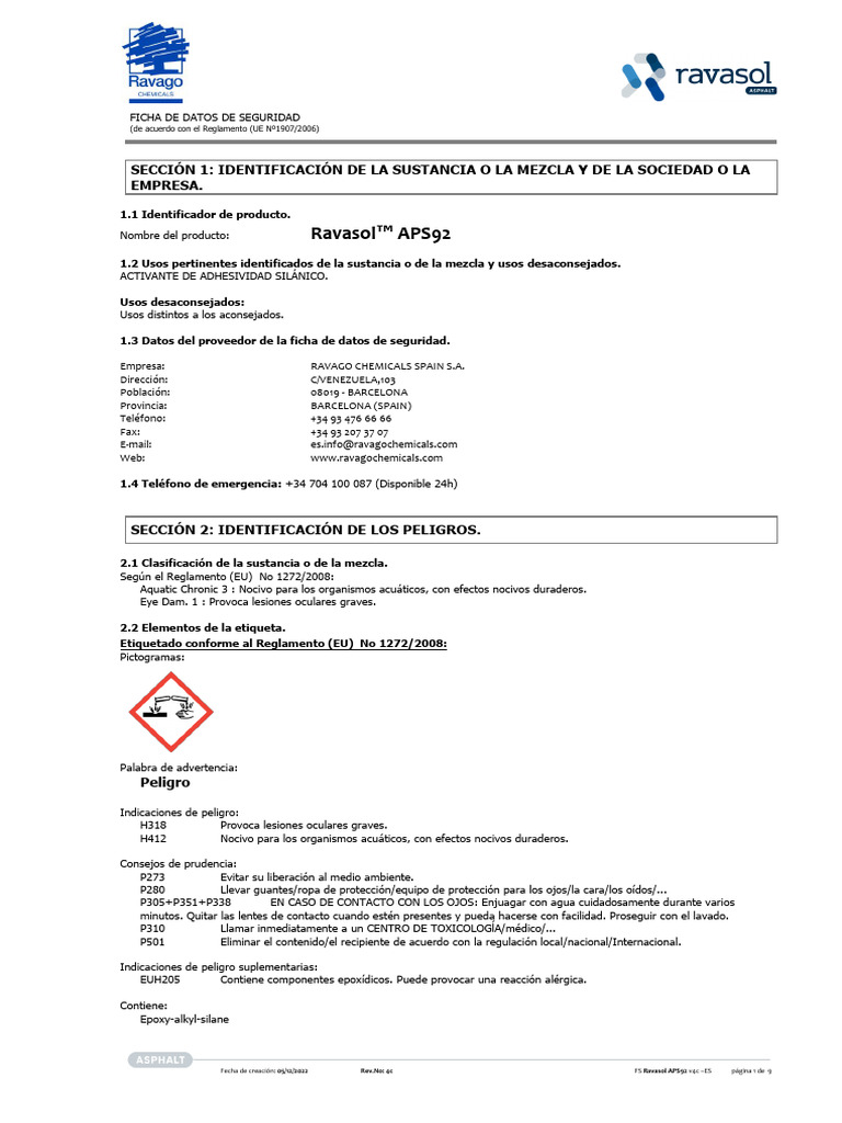 FS Ravasol APS92 v04c - ES | PDF