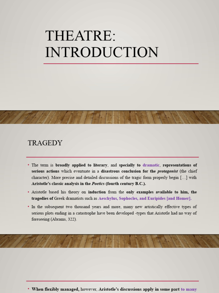 Theatre - Intro | PDF | Tragedy | Plot (Narrative)
