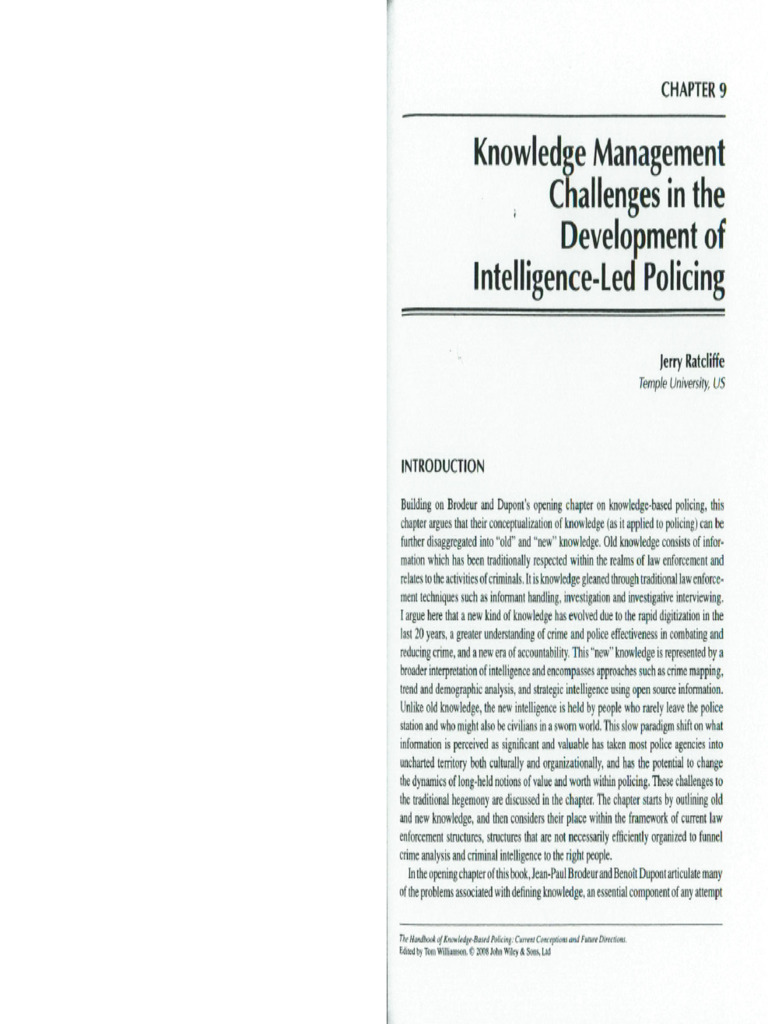 Knowledge Management Challenges in The Development of Intelligence-Led ...