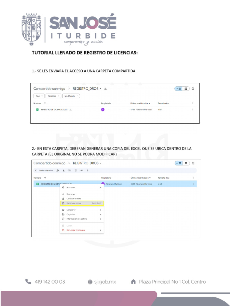 Tutorial Llenado de Registro de Licencias | PDF