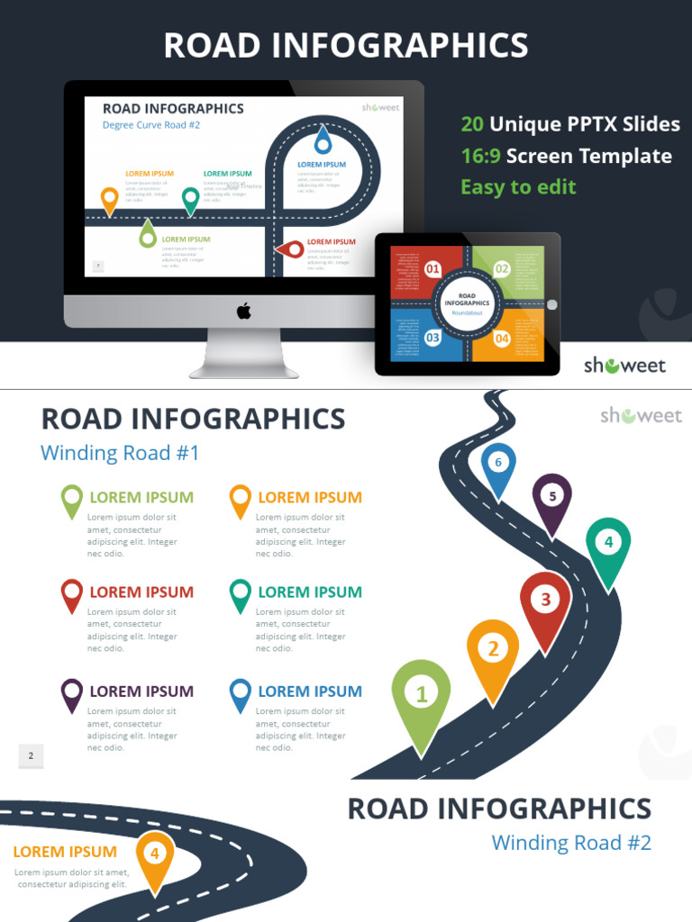 Road Infographics Showeet (Widescreen) | PDF