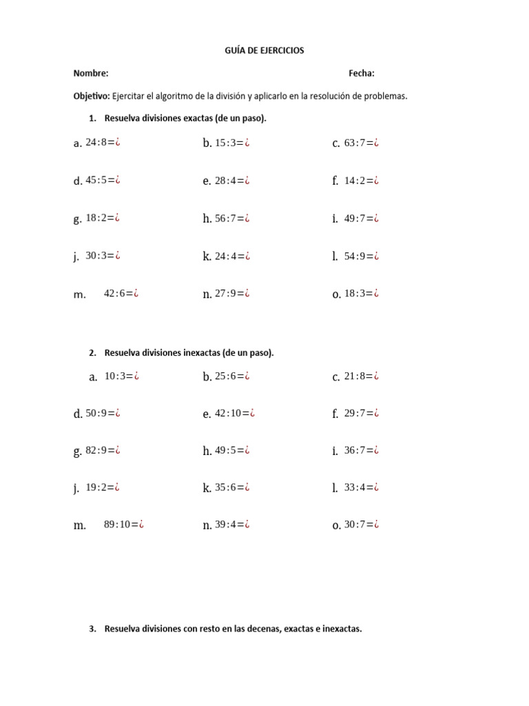 Guía de Divisiones | PDF