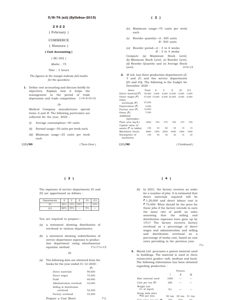 5/H-76 (Xii) (Syllabus-2015) (2) : Items X Y Z S1 S2 | PDF | Economies ...