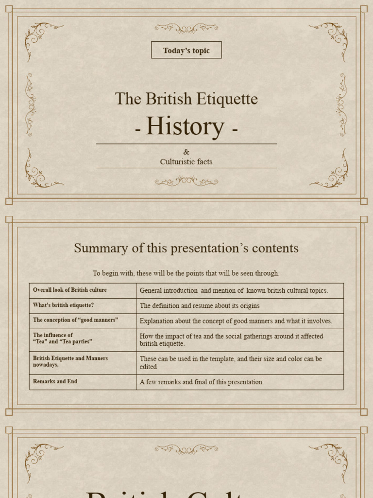 The British Etiquette- History - | PDF | Planets | Etiquette