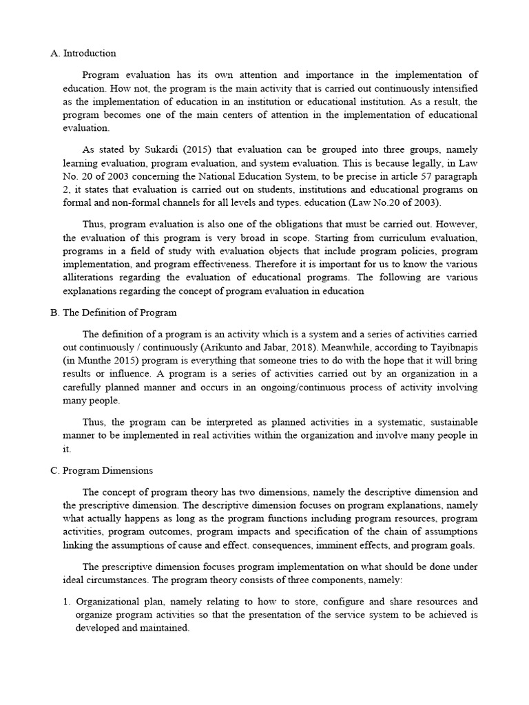 Program Evaluation | PDF | Program Evaluation | Evaluation