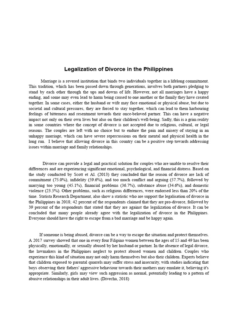 Position Paper - 2 | PDF | Divorce | Domestic Violence