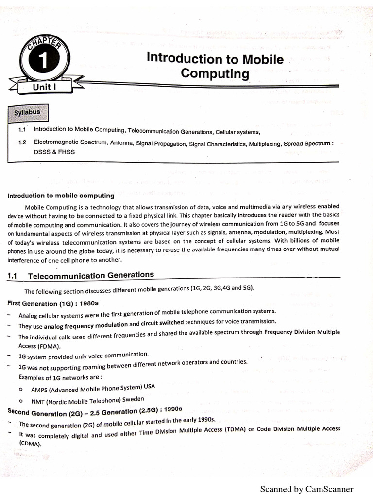 Introduction To Mobile Computing: Telecommunication Generations | PDF | Cellular Network | 3 G
