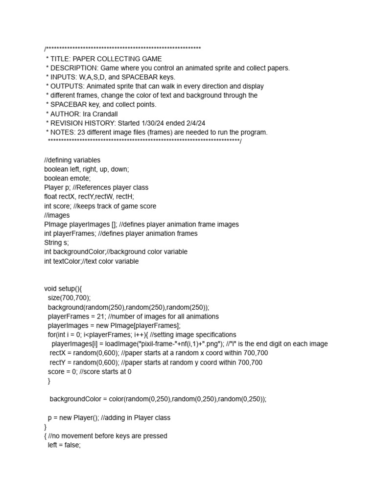 Processing Game | PDF | Computer Programming | Computing