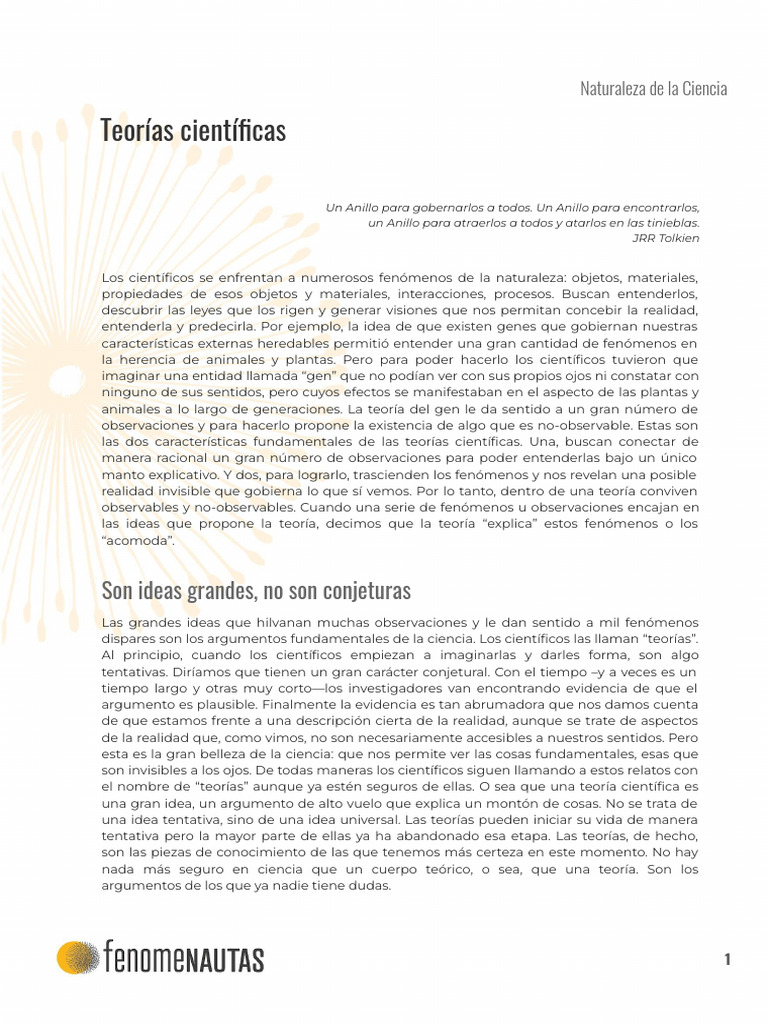 Teorías Científicas | PDF | Teoría | Evidencia