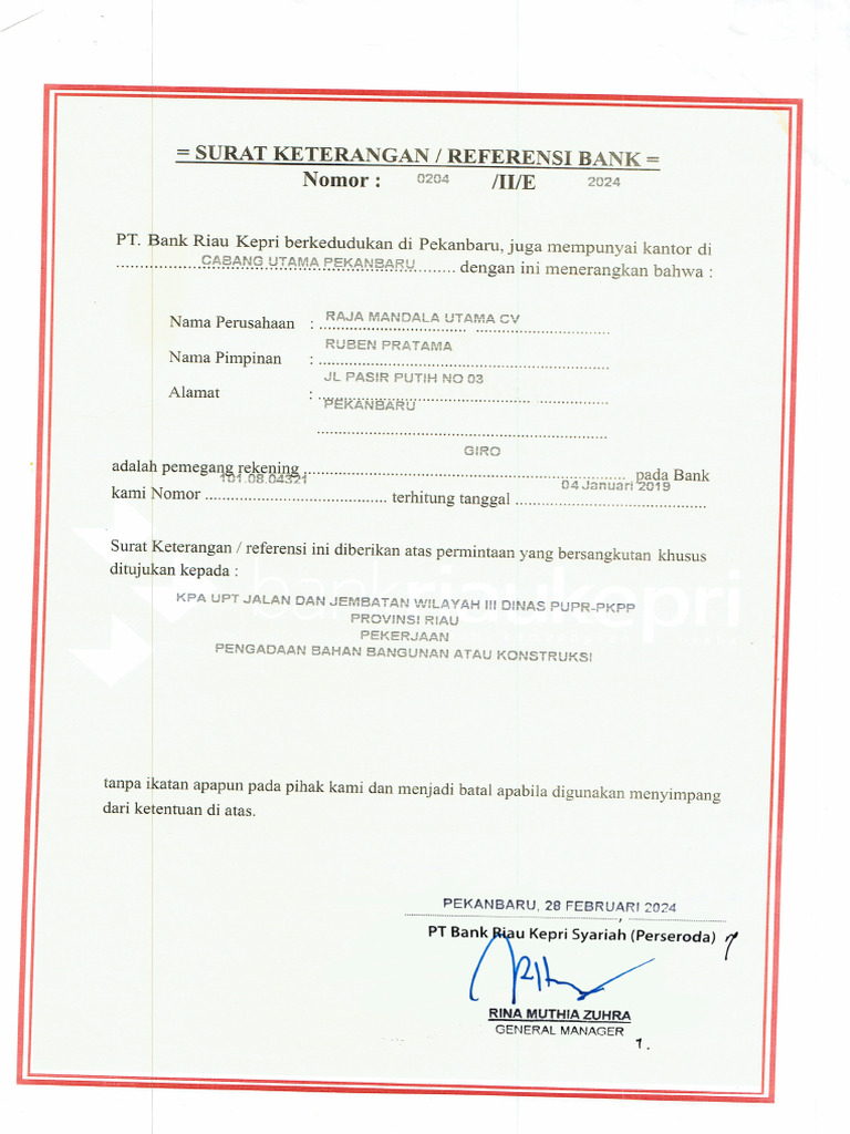 Ref Bank Riau RMU 2021 | PDF