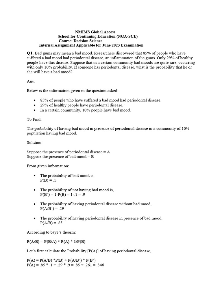Assignment Answers Decision Science | Download Free PDF | Coefficient Of Determination | Errors ...