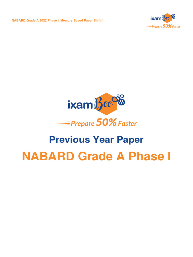 NABARD Grade A 2022 Phase 1 Memory Based Paper Shift II | PDF ...