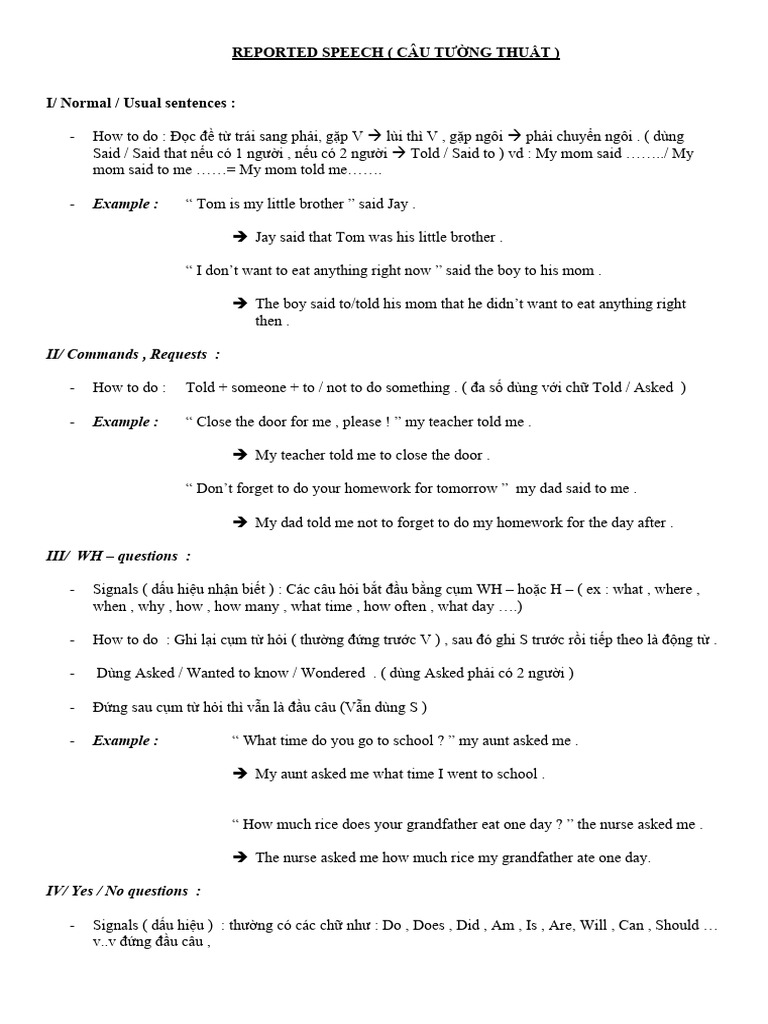 Mastering Reported Speech Techniques | PDF